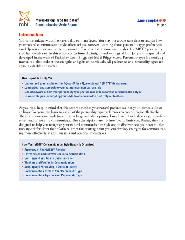 MBTI Communication Style Report | PDF