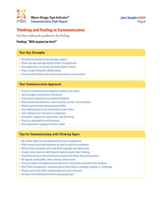MBTI Communication Style Report | PDF