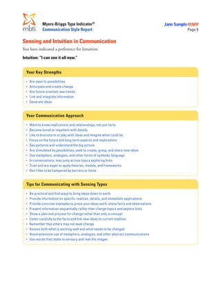 Mbti communication style report | PDF