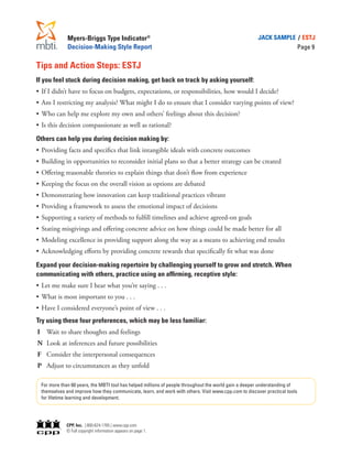 MBTI Decision-Making Style Report | PDF