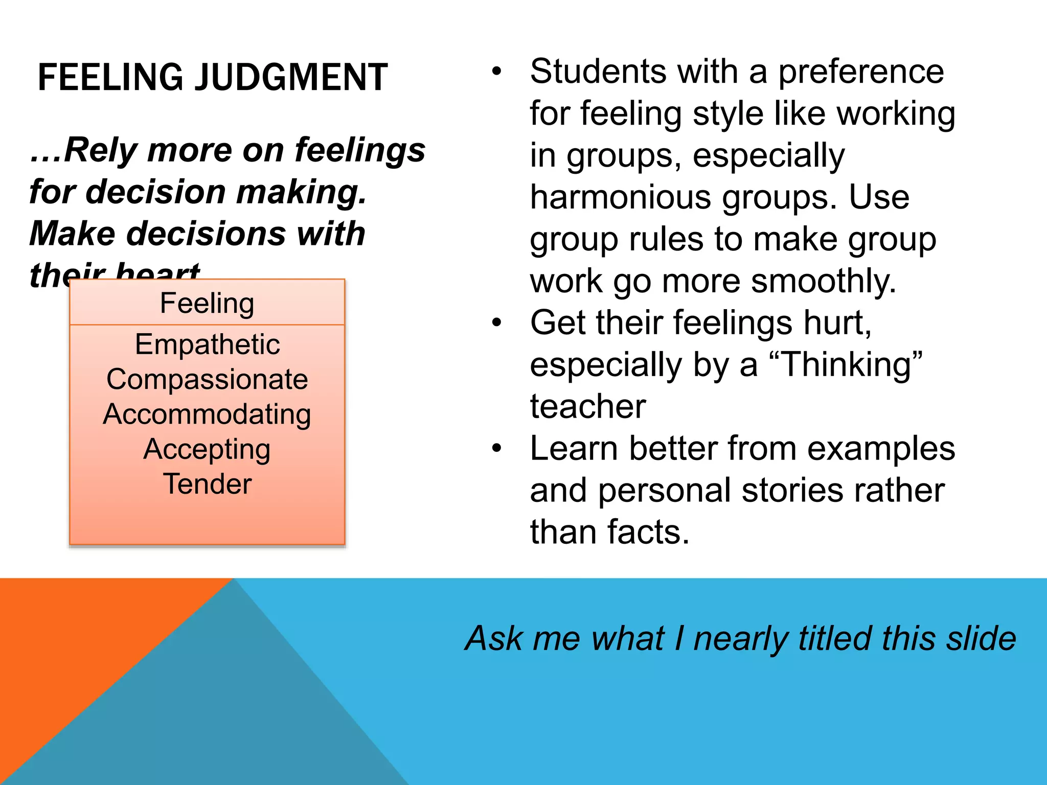 MBTI for Teachers | PPTX