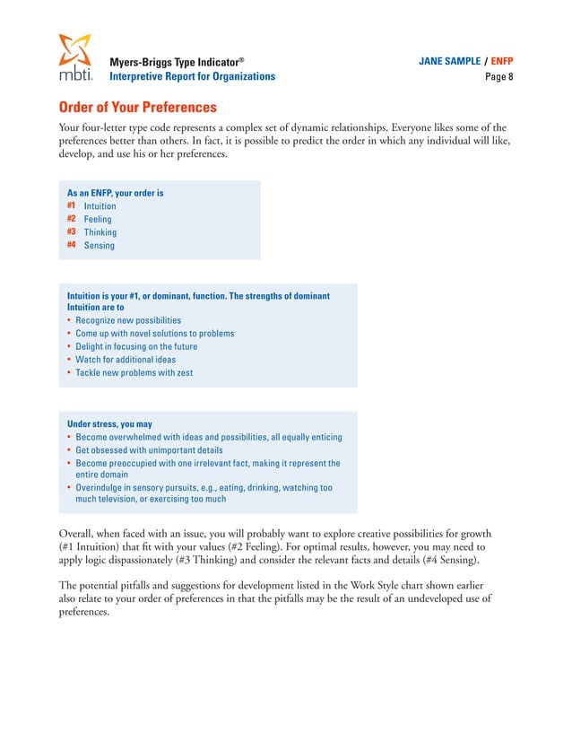 Mbti interpretive report for organizations | PDF