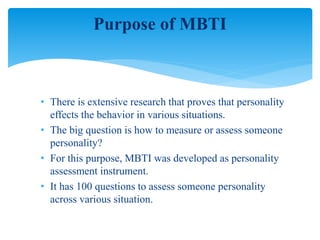 MBTI PERSONAILTY | PPTX
