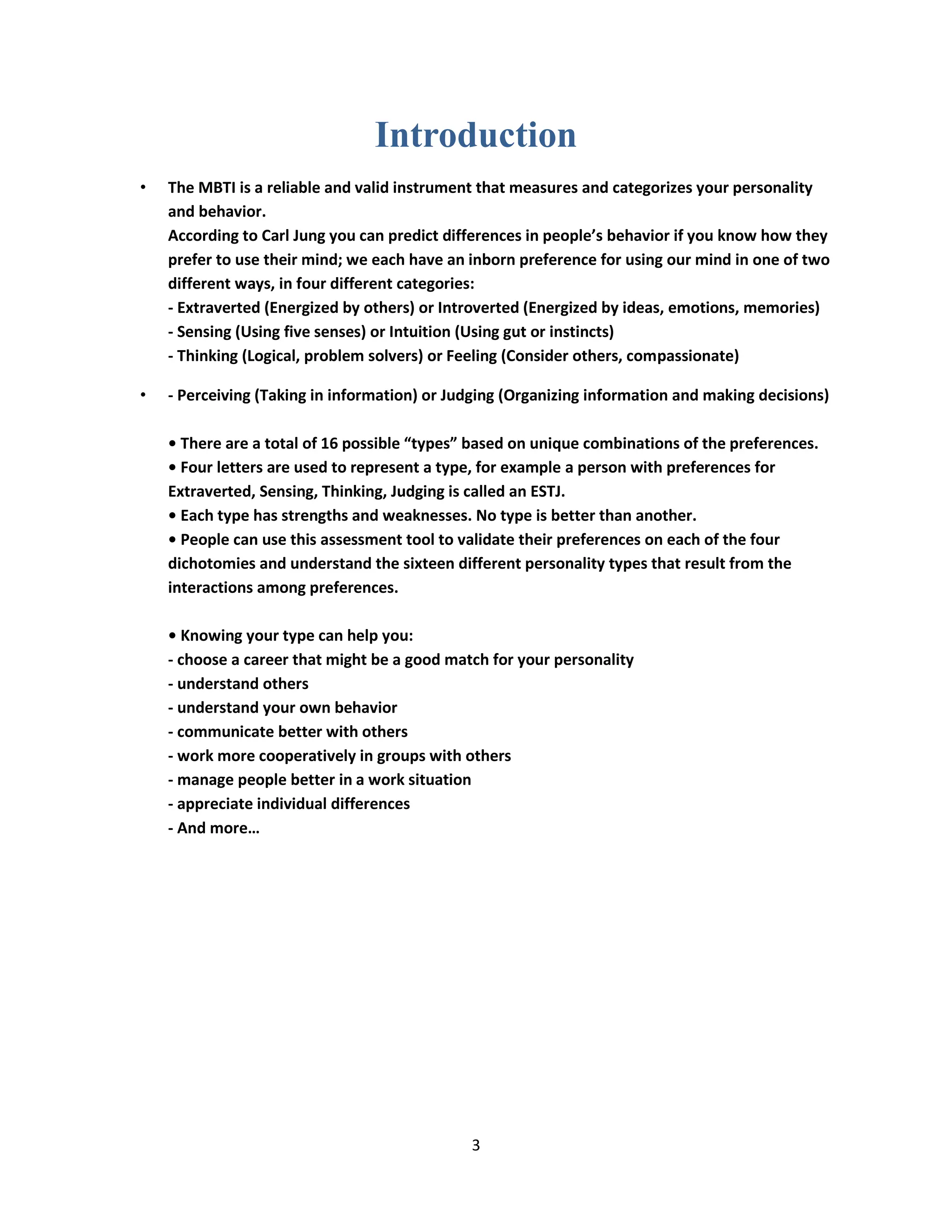 Mbti Personalities Myers Briggs Type Indicator Pdf