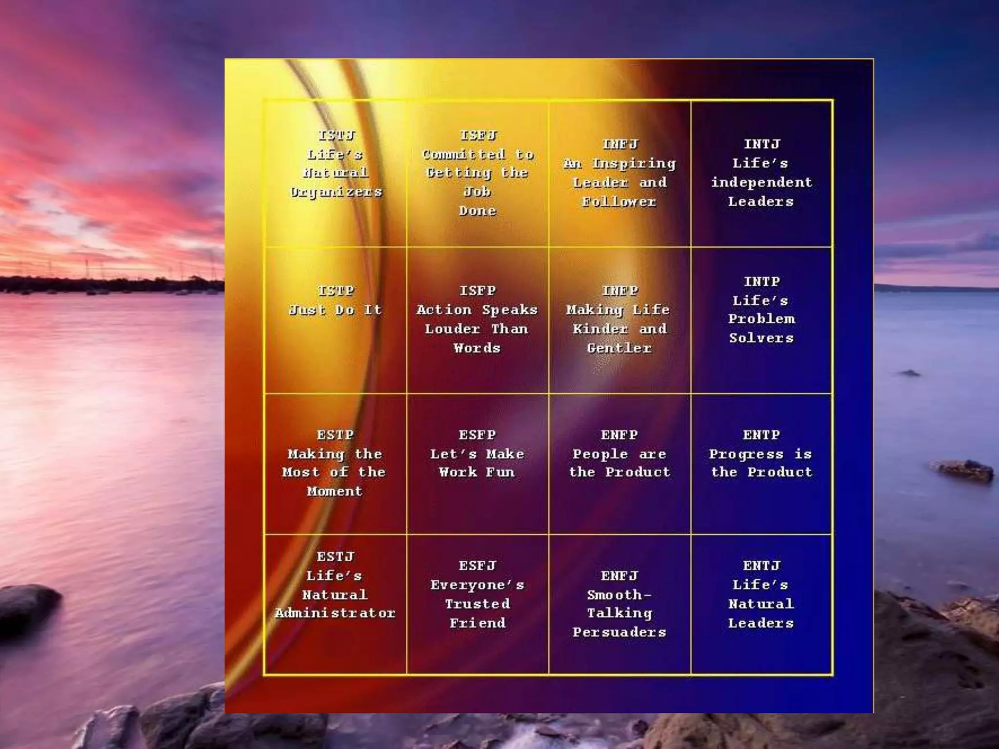 MBTI Personality Keirsey 16 Temperaments | PPTX