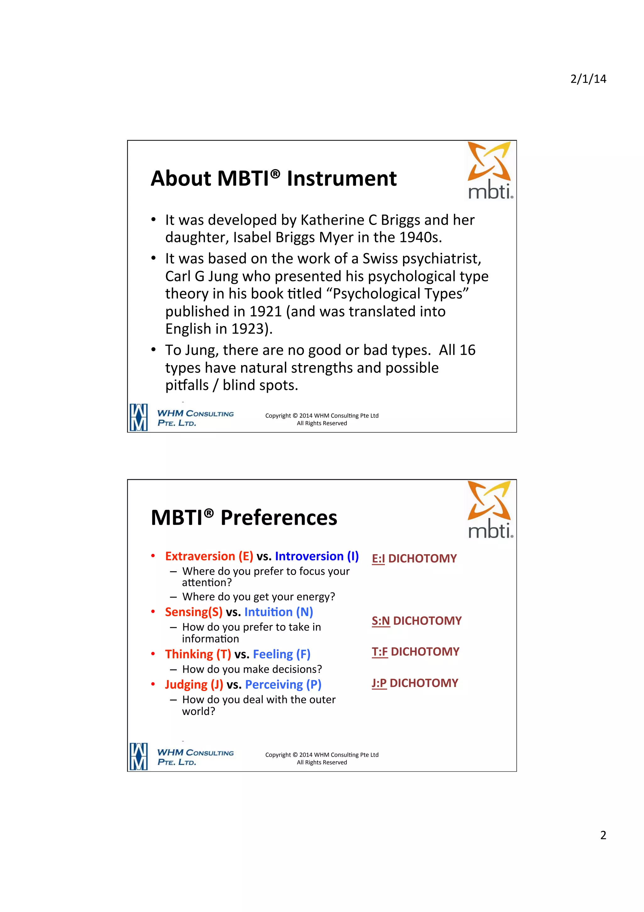Overview of Myers-Briggs Type Indicator (MBTI) Instrument - What can it ...