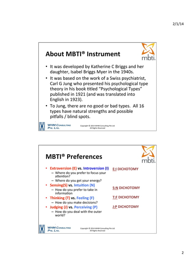 Overview of Myers-Briggs Type Indicator (MBTI) Instrument - What can it ...