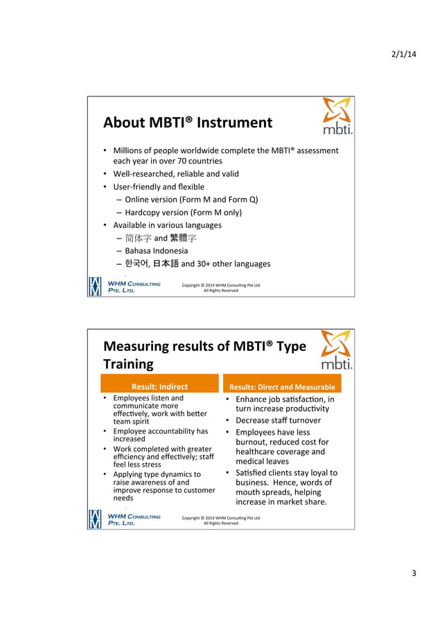 Overview of Myers-Briggs Type Indicator (MBTI) Instrument - What can it ...