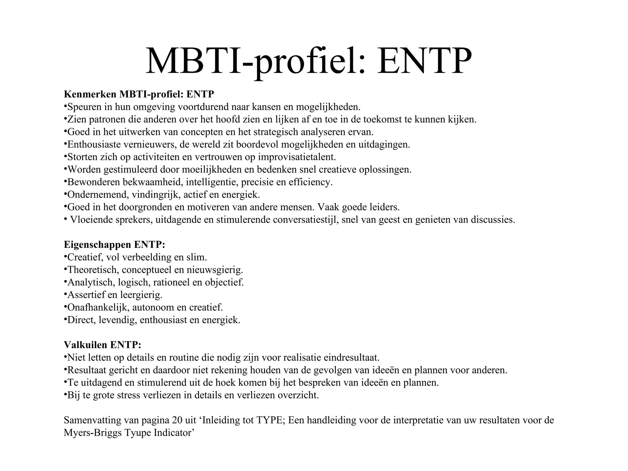 Mbti Profiel Entp | PPT