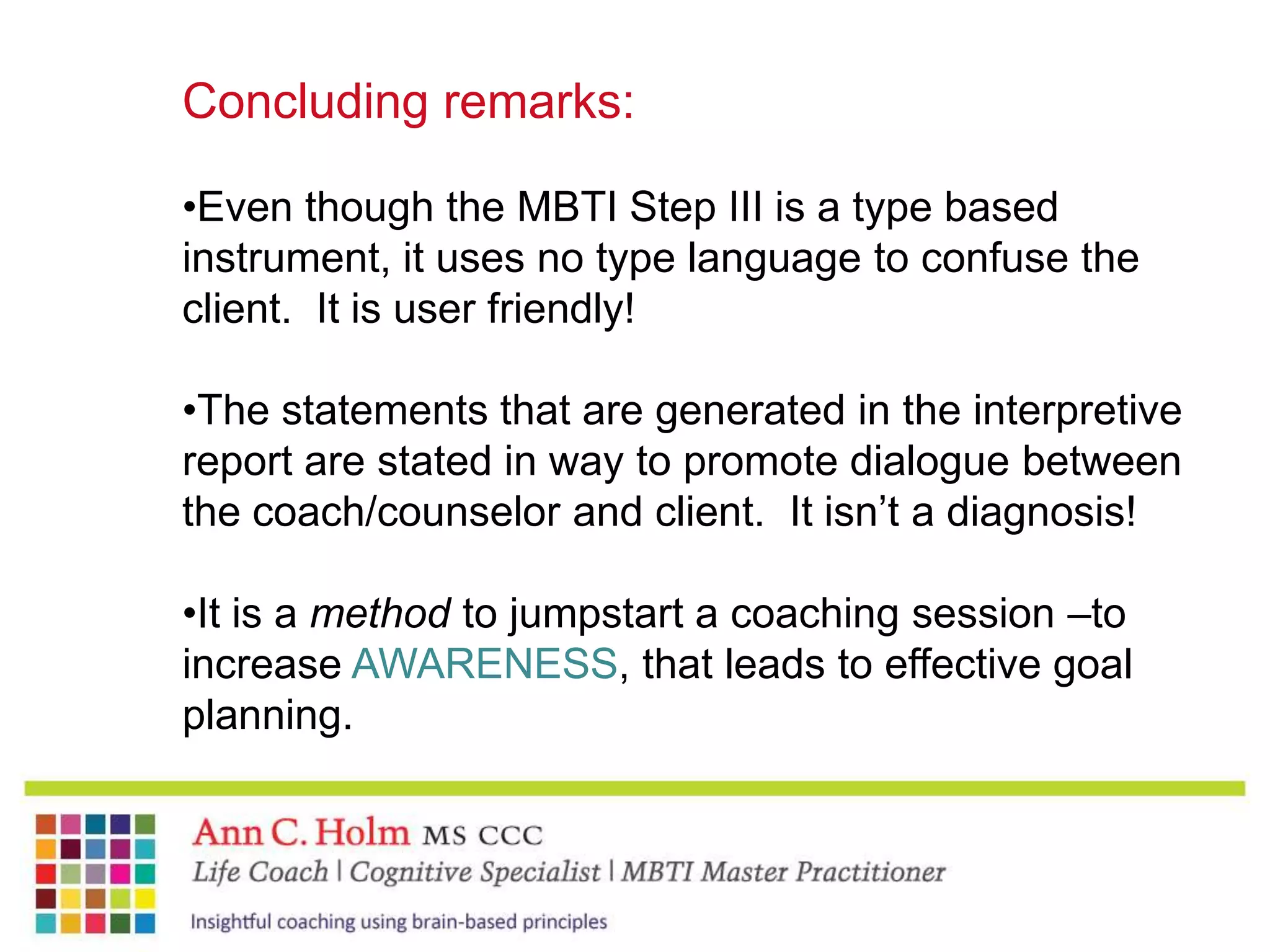 Mbti Step Iii 3 7 2011 | PPTX