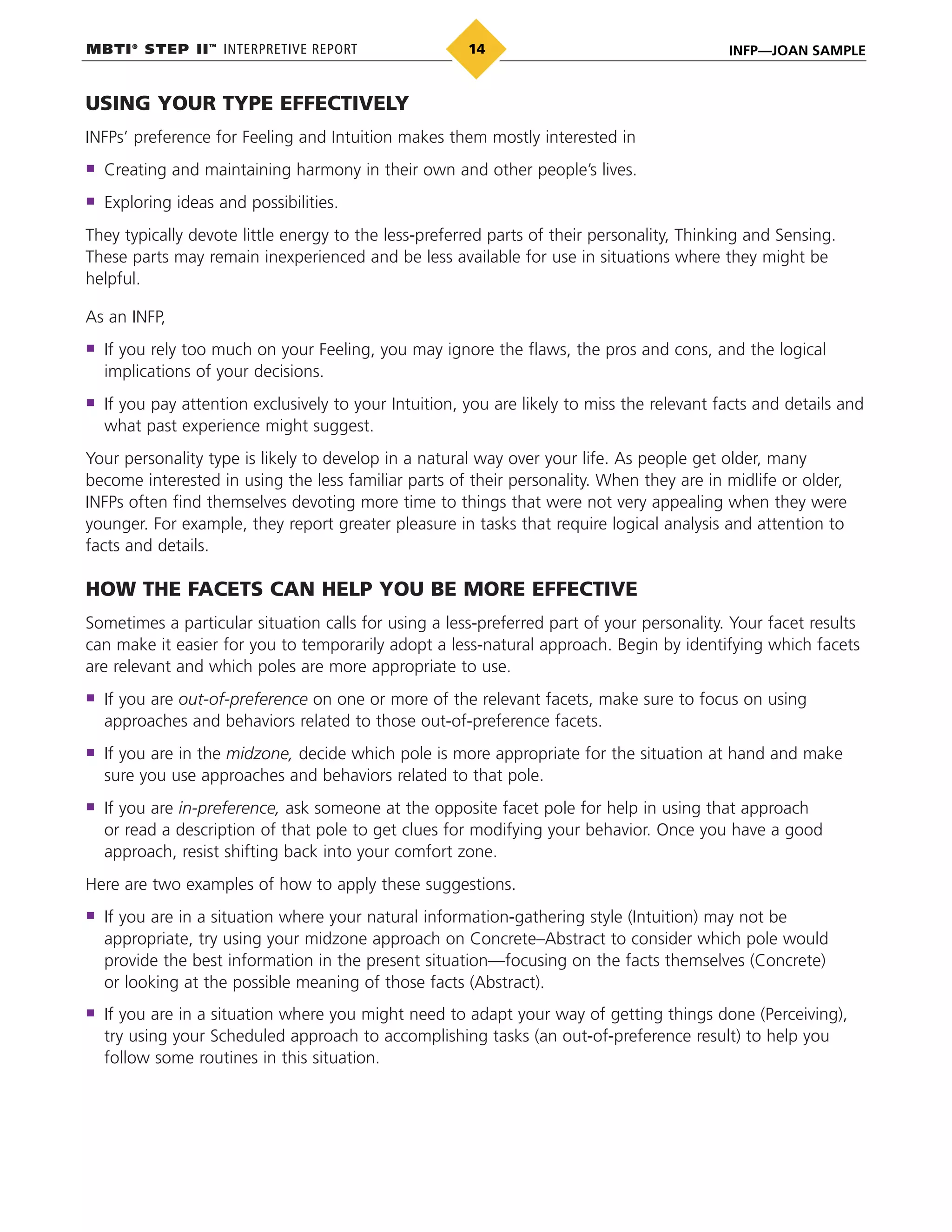 The MBTI® Step II Interpretive Report | PDF