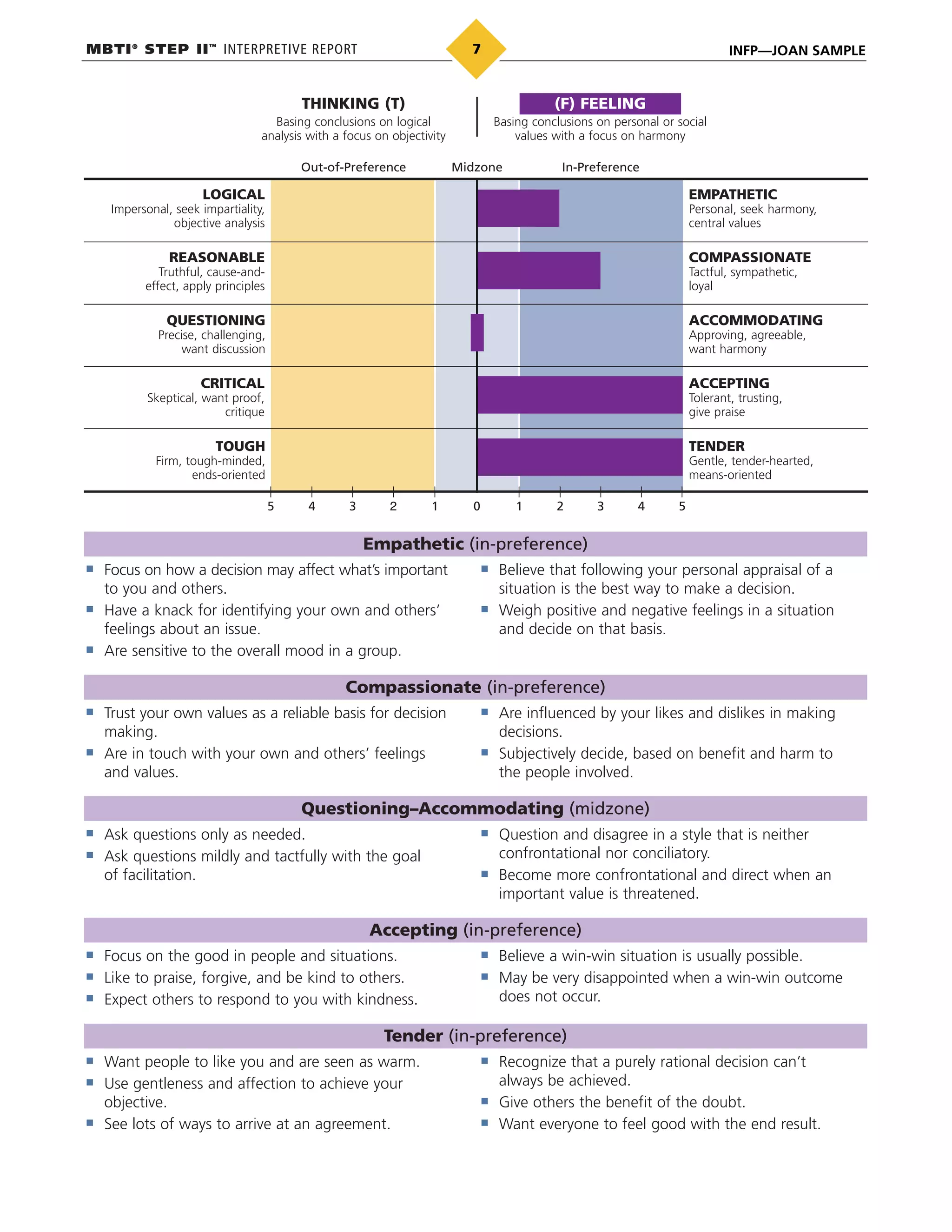 The MBTI® Step II Interpretive Report | PDF