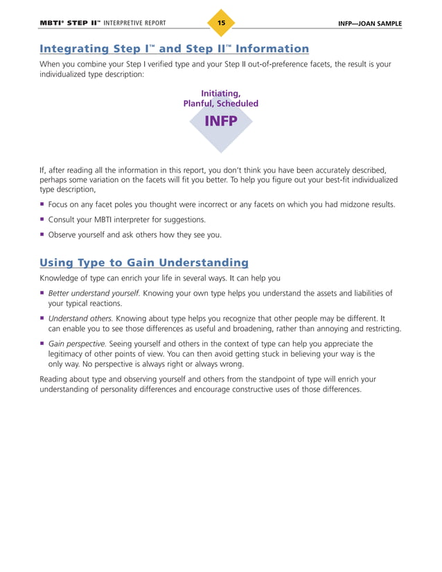 The MBTI® Step II Interpretive Report | PDF