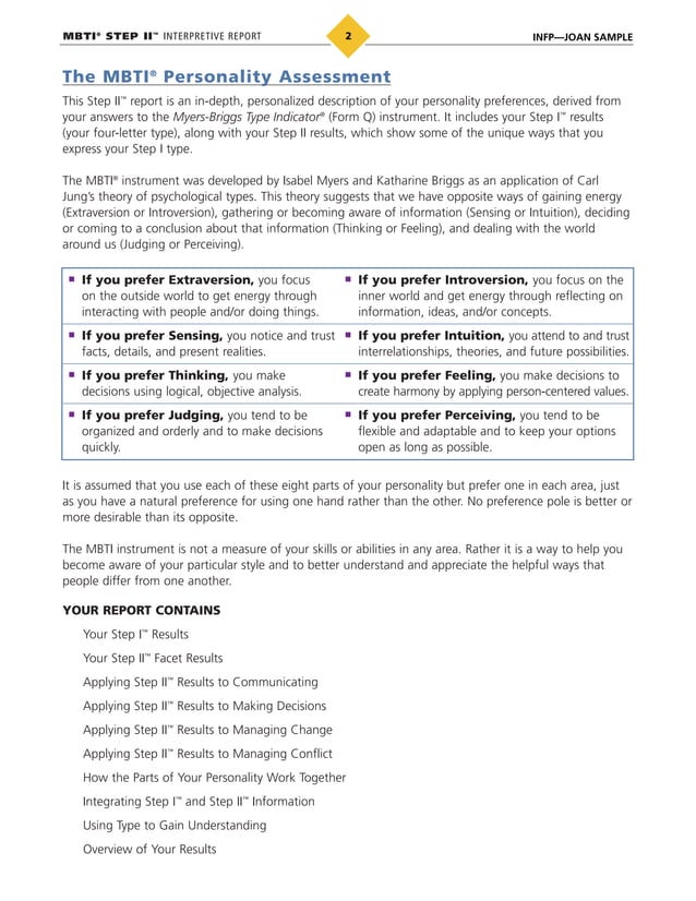 The MBTI® Step II Interpretive Report | PDF