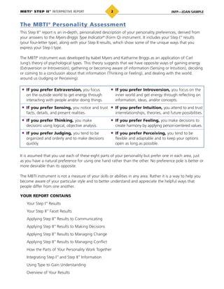 MBTI® Step II Interpretive Report | PDF