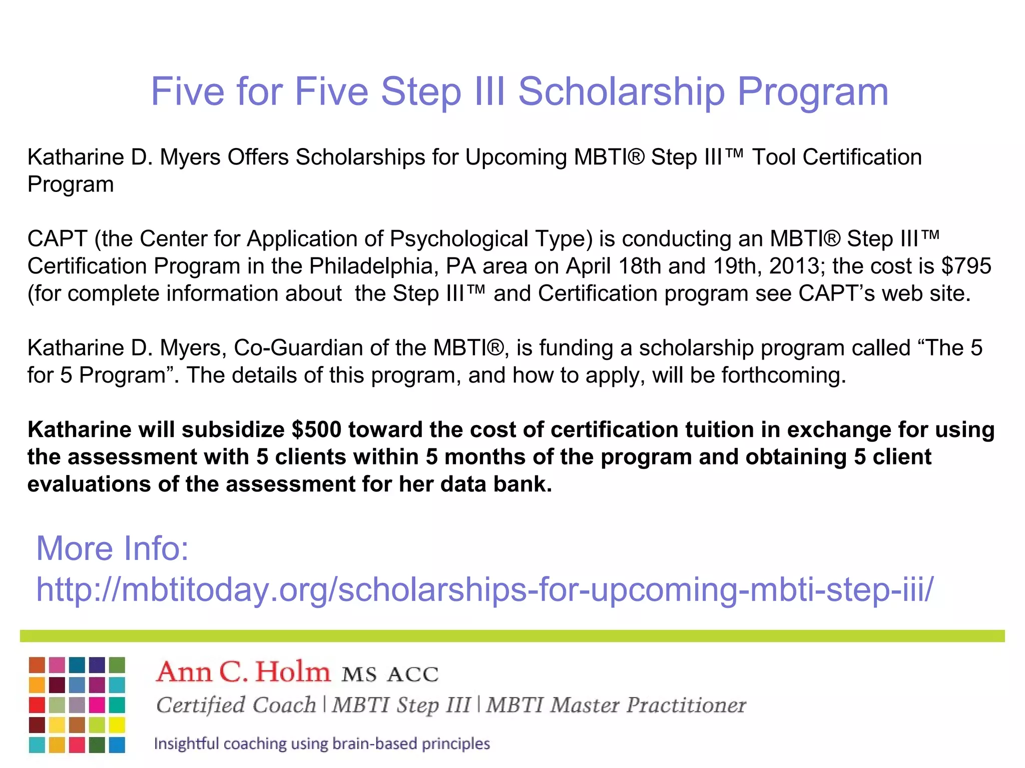 Mbti Step Iii Tc Apt | PPT