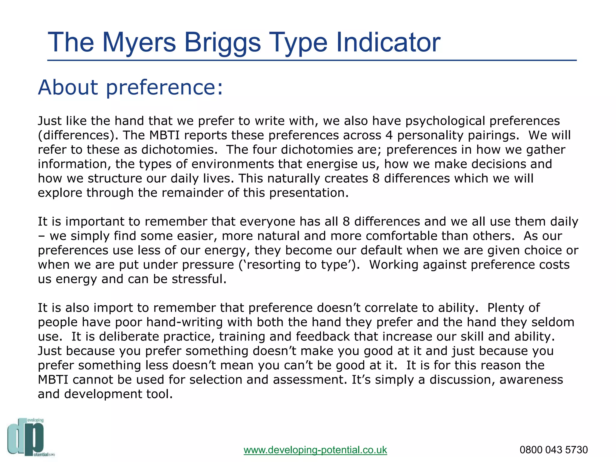 Myers Briggs Type Indicator (MBTI) & Team Building | PDF