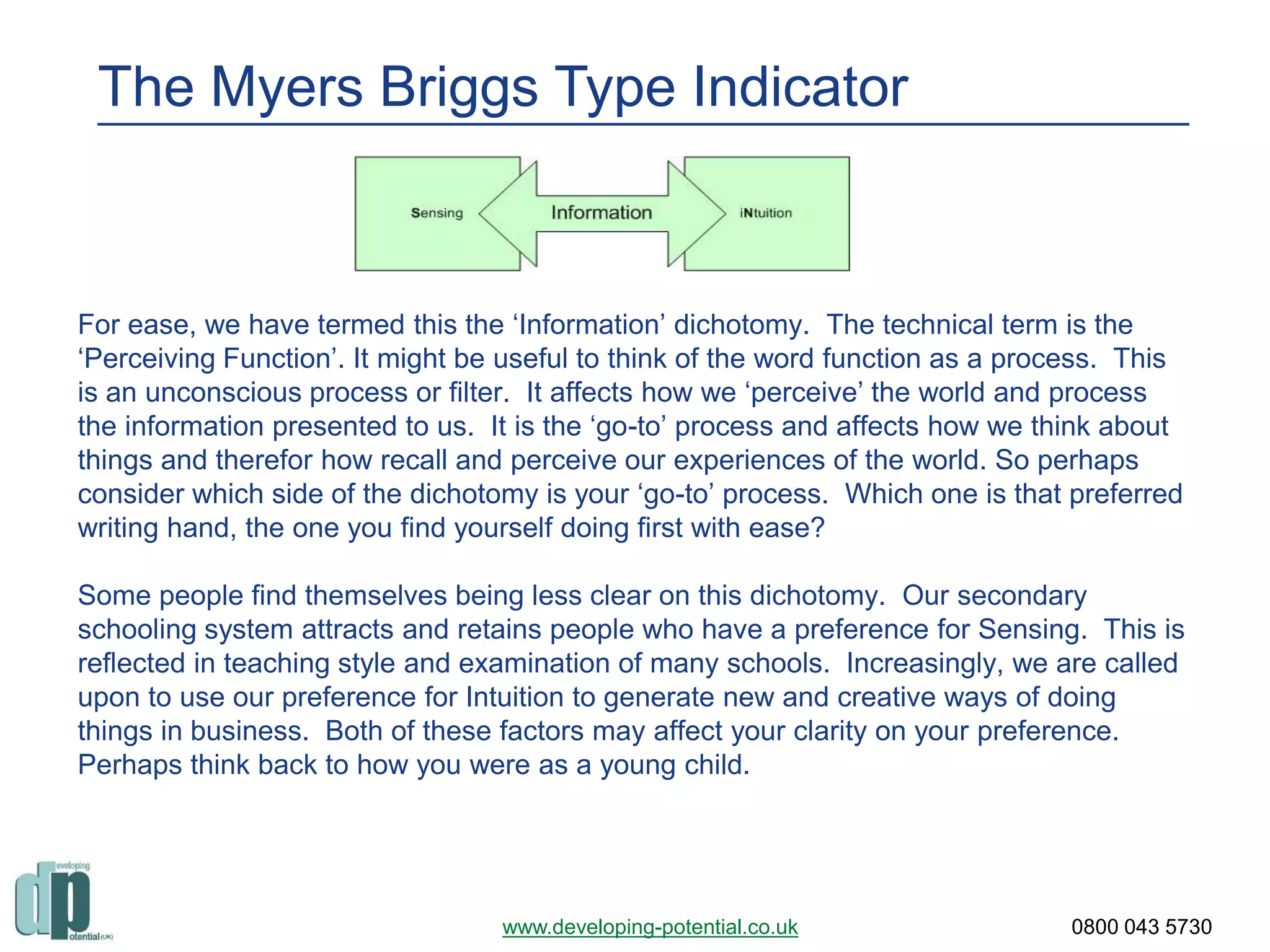 Myers Briggs Type Indicator (MBTI) & Team Building | PDF