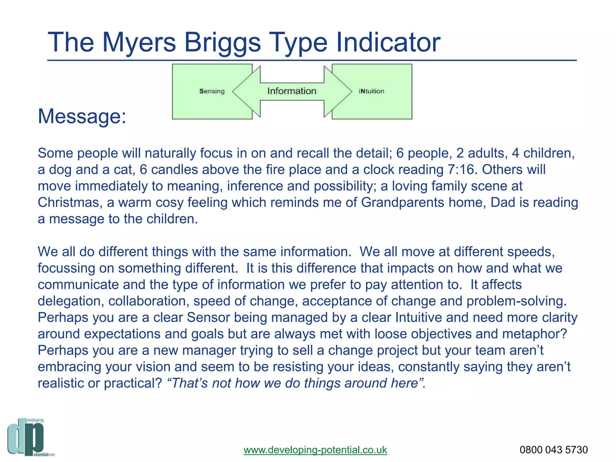 Myers Briggs Type Indicator (MBTI) & Team Building | PDF