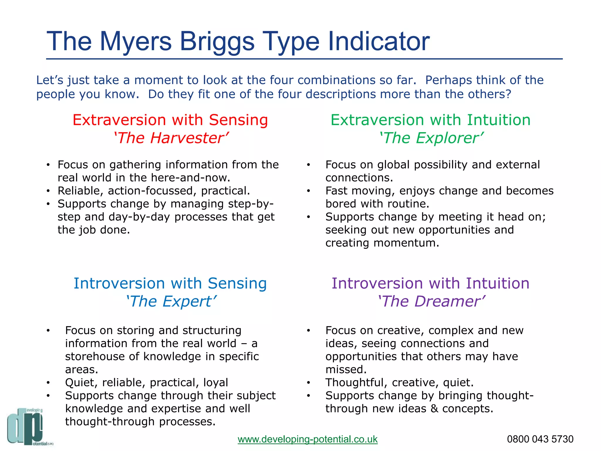 Myers Briggs Type Indicator (MBTI) & Team Building | PDF