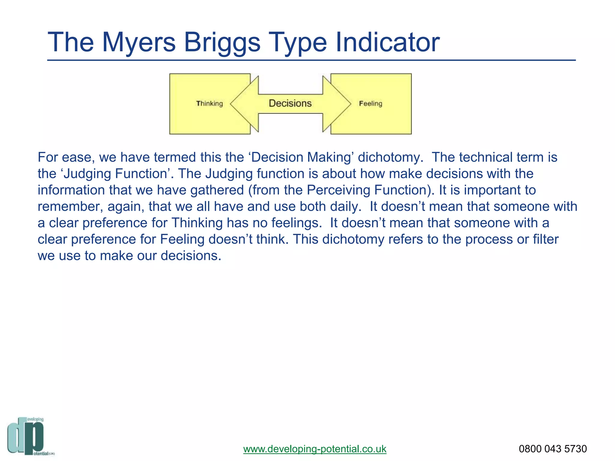Myers Briggs Type Indicator (MBTI) & Team Building | PDF