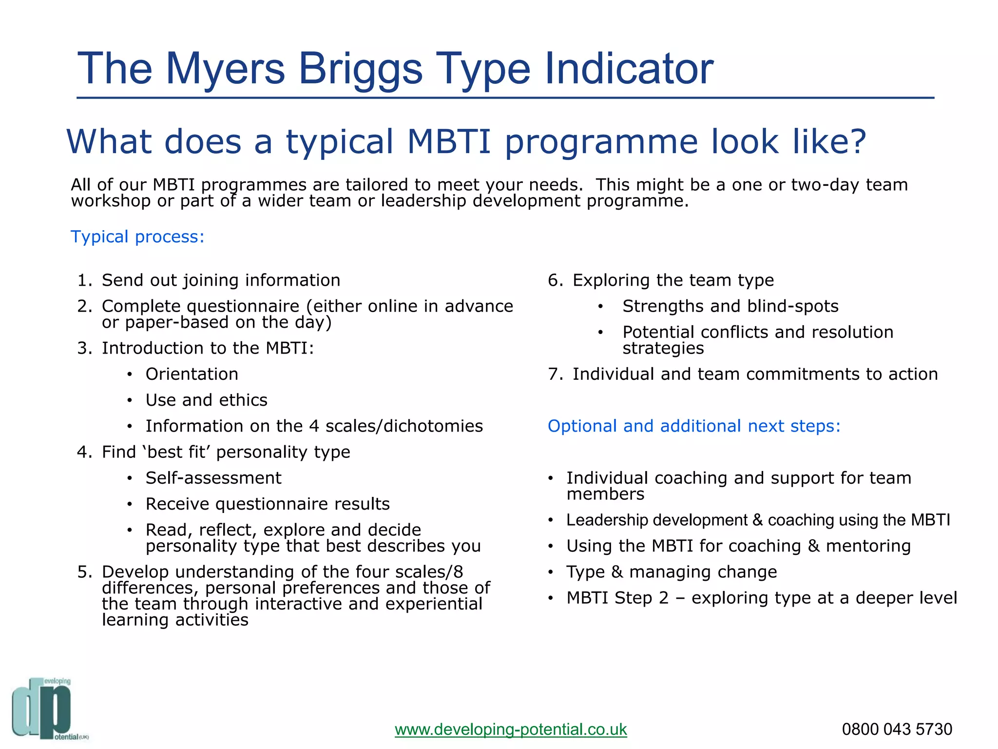 Myers Briggs Type Indicator (MBTI) & Team Building | PDF