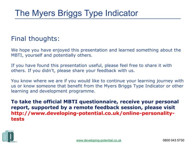 Myers Briggs Type Indicator (MBTI) & Team Building | PDF | Resume ...