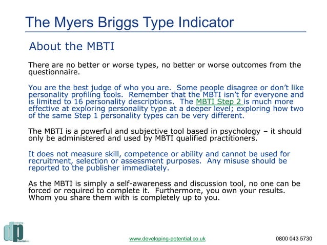 Myers Briggs Type Indicator (MBTI) & Team Building | PDF | Resume ...