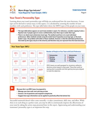 Mbti team facilitator report | PDF