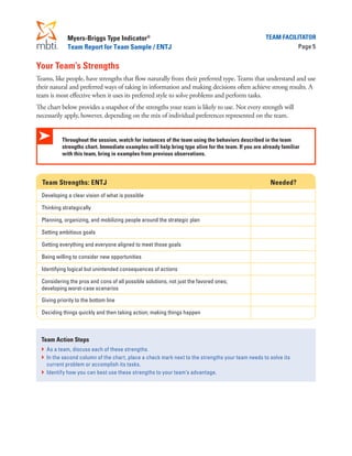 Mbti team facilitator report | PDF