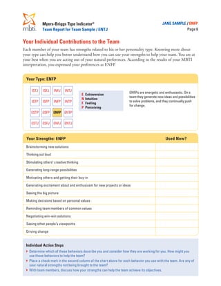 MBTI® Team Report - Sample | PDF