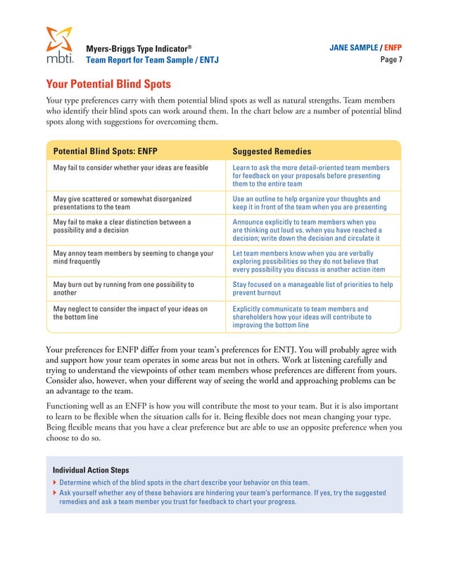 Mbti team report | PDF