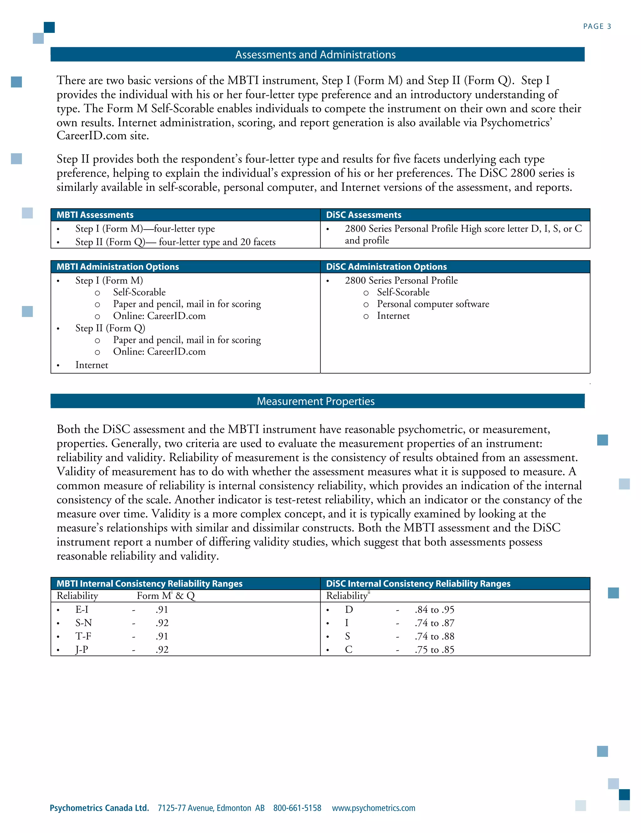 Mbti versus DISC comparation | PDF