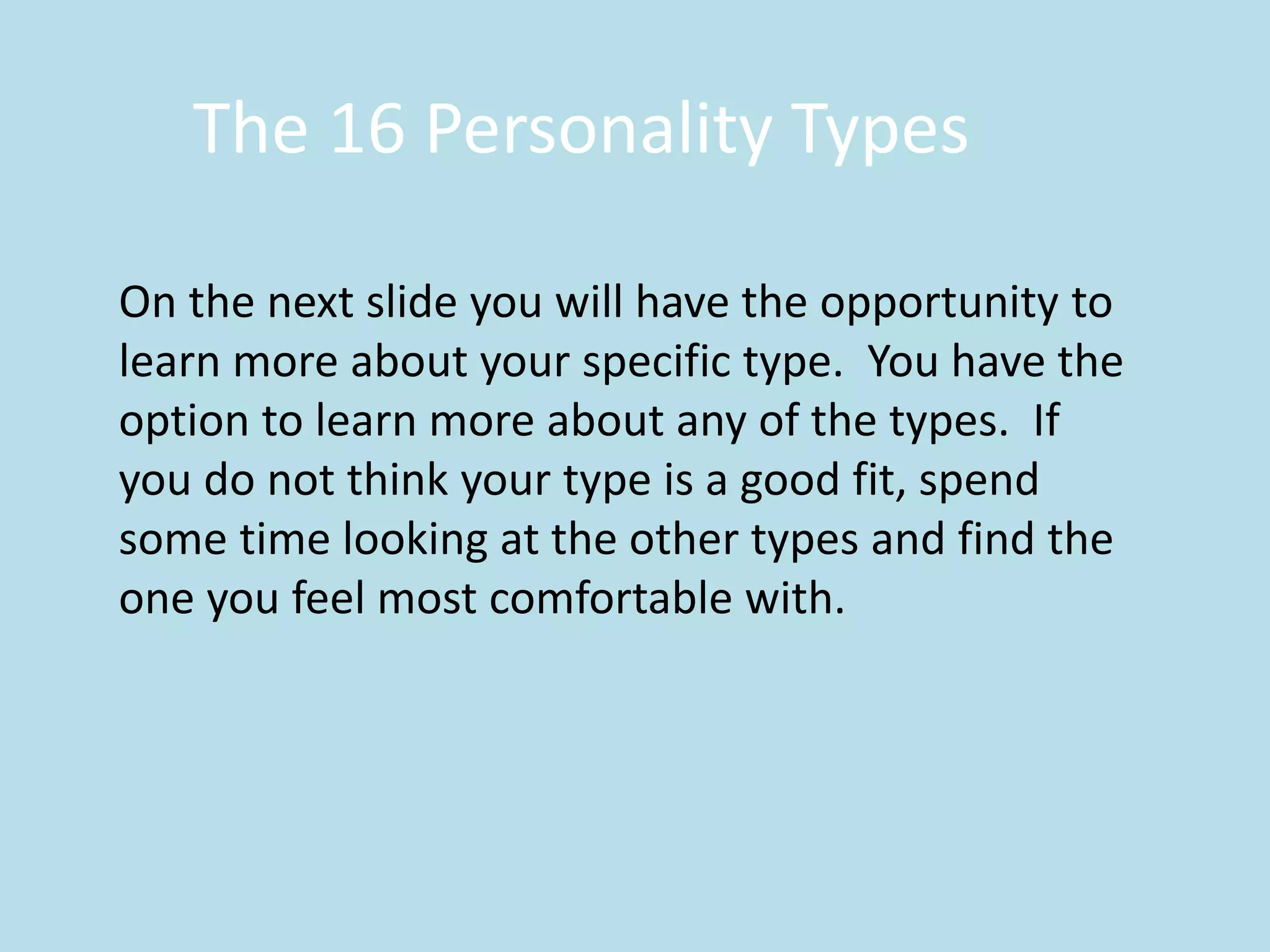 Best Careers for Your Personality Type MBTI | PPTX