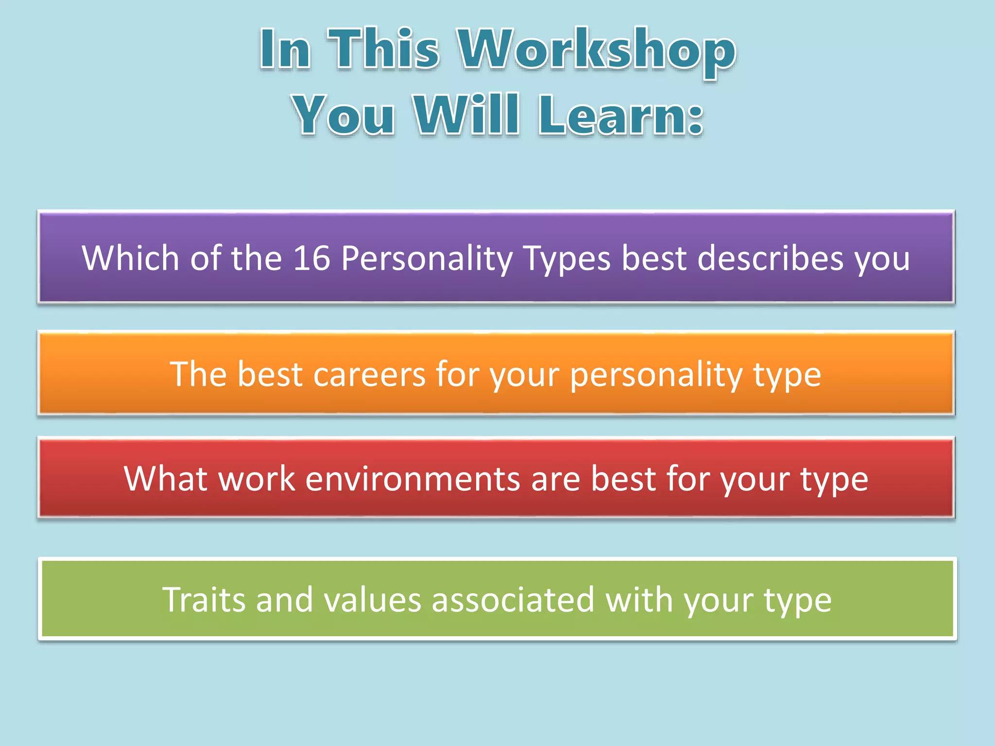 Best Careers for Your Personality Type MBTI | PPTX