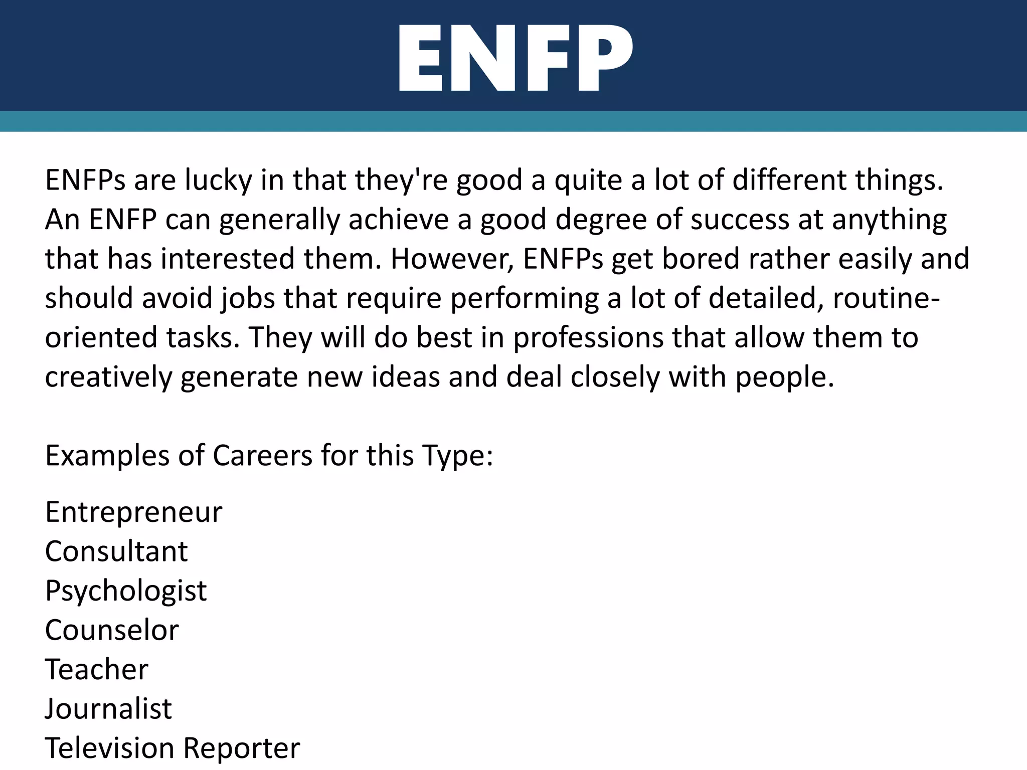 Best Careers for Your Personality Type MBTI | PPTX