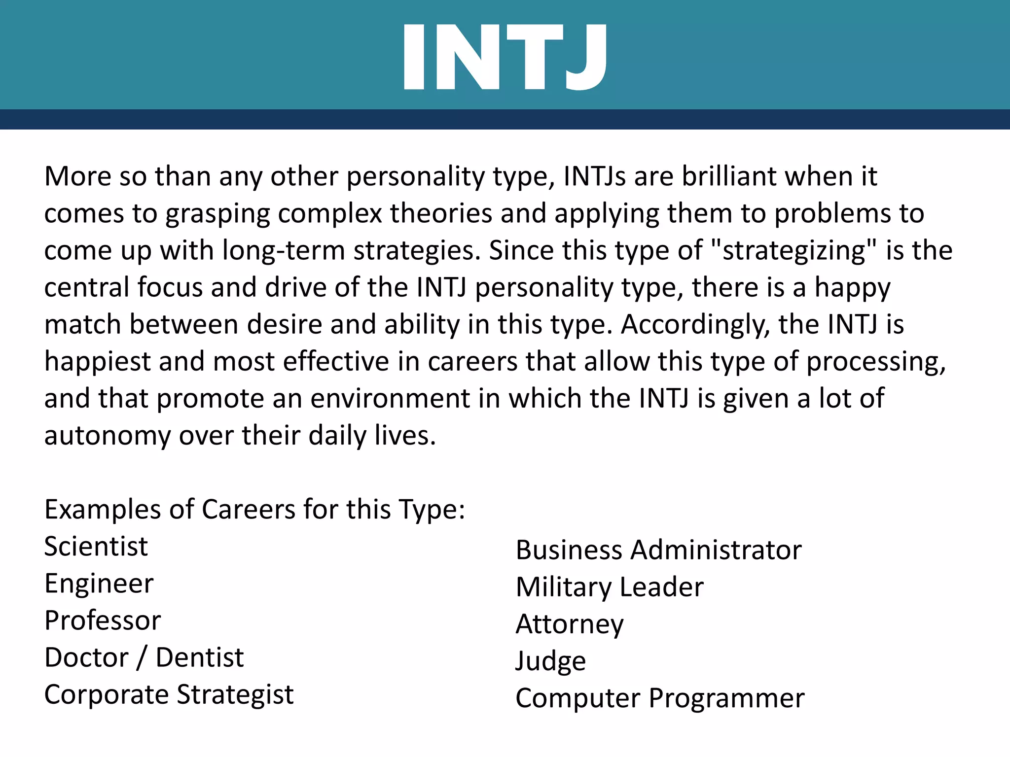 Best Careers for Your Personality Type MBTI | PPTX