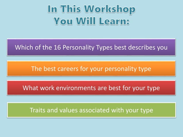 Best Careers for Your Personality Type MBTI | PPTX