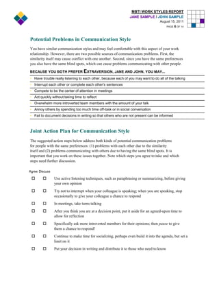 Mbti work styles report | PDF