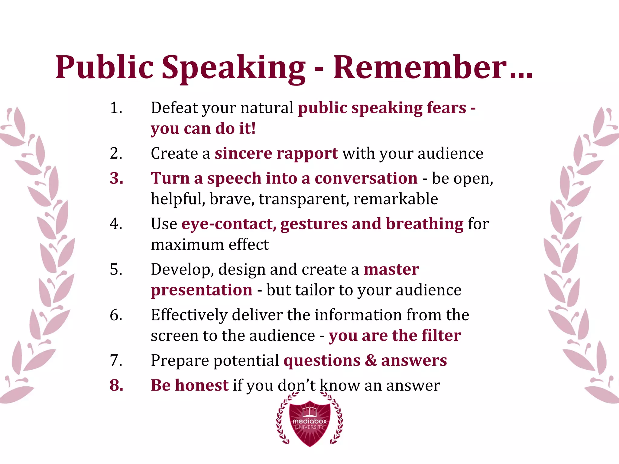 Public Speaking & Presentation Skills | PPT