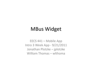 M bus widget | PPTX