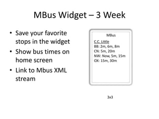 M bus widget | PPTX
