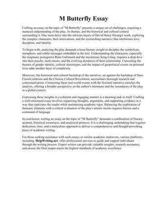 M Butterfly Essay | PDF