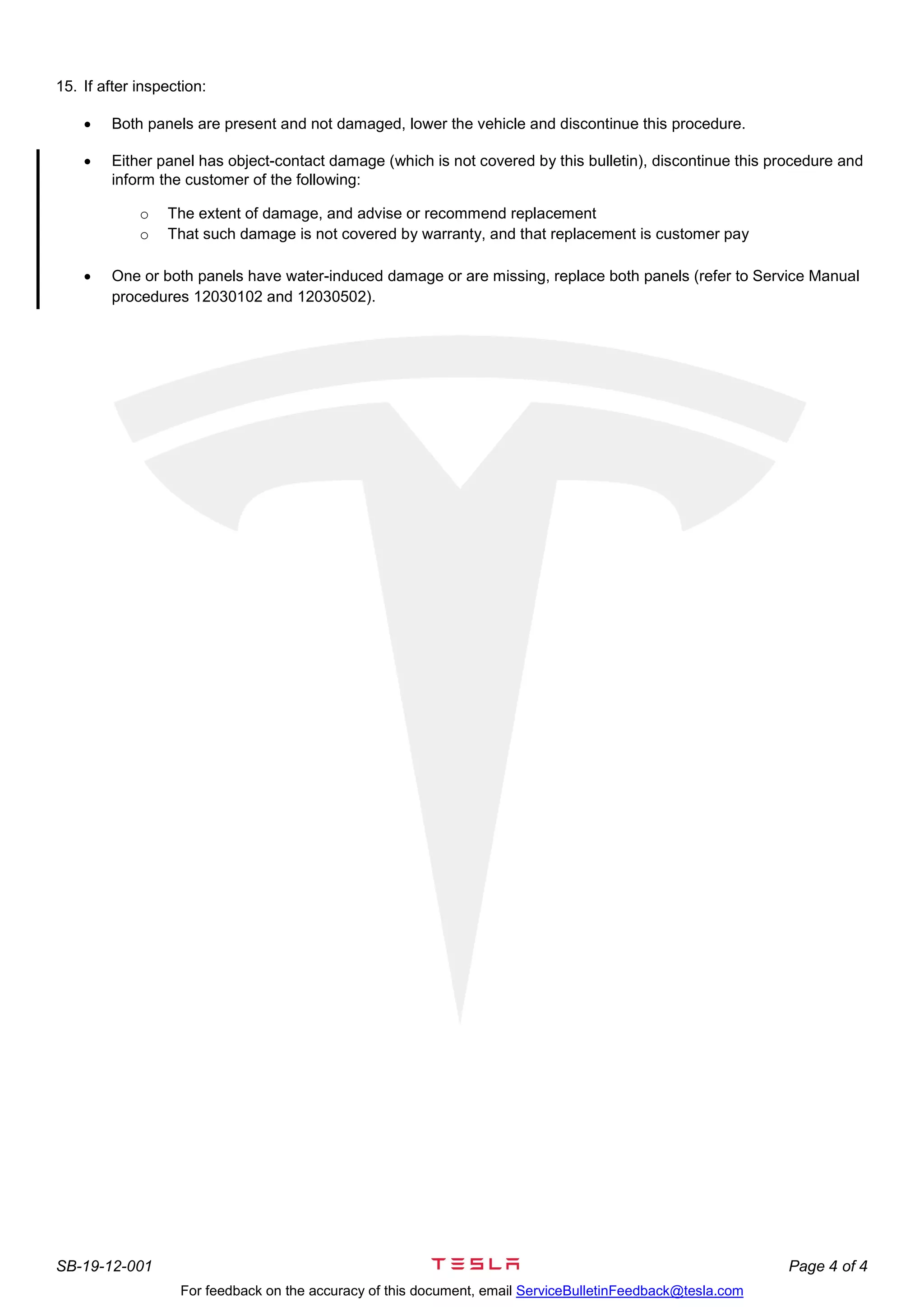 Tesla service bulletin | PDF