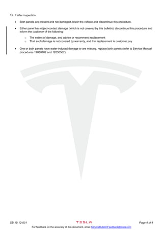 Tesla service bulletin | PDF