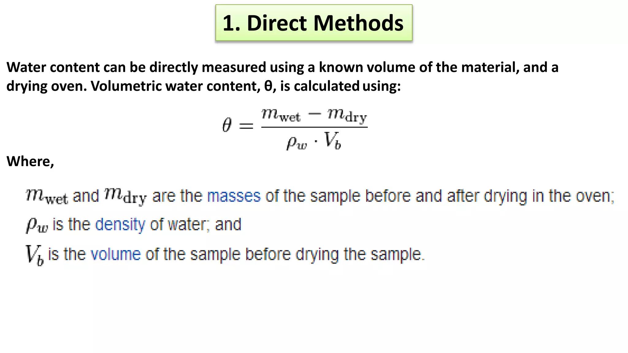 Measurement of Moisture Content | PPTX