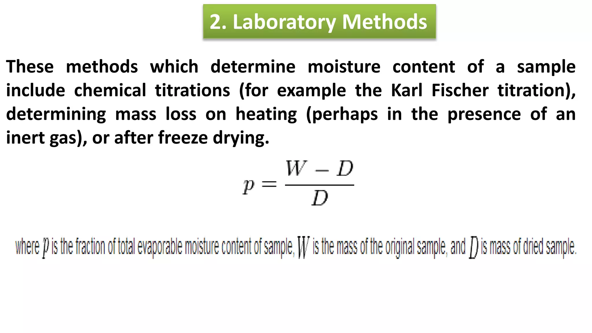 Measurement of Moisture Content | PPTX