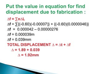 Deflection in truss due to temperature | PPTX | Physics | Science
