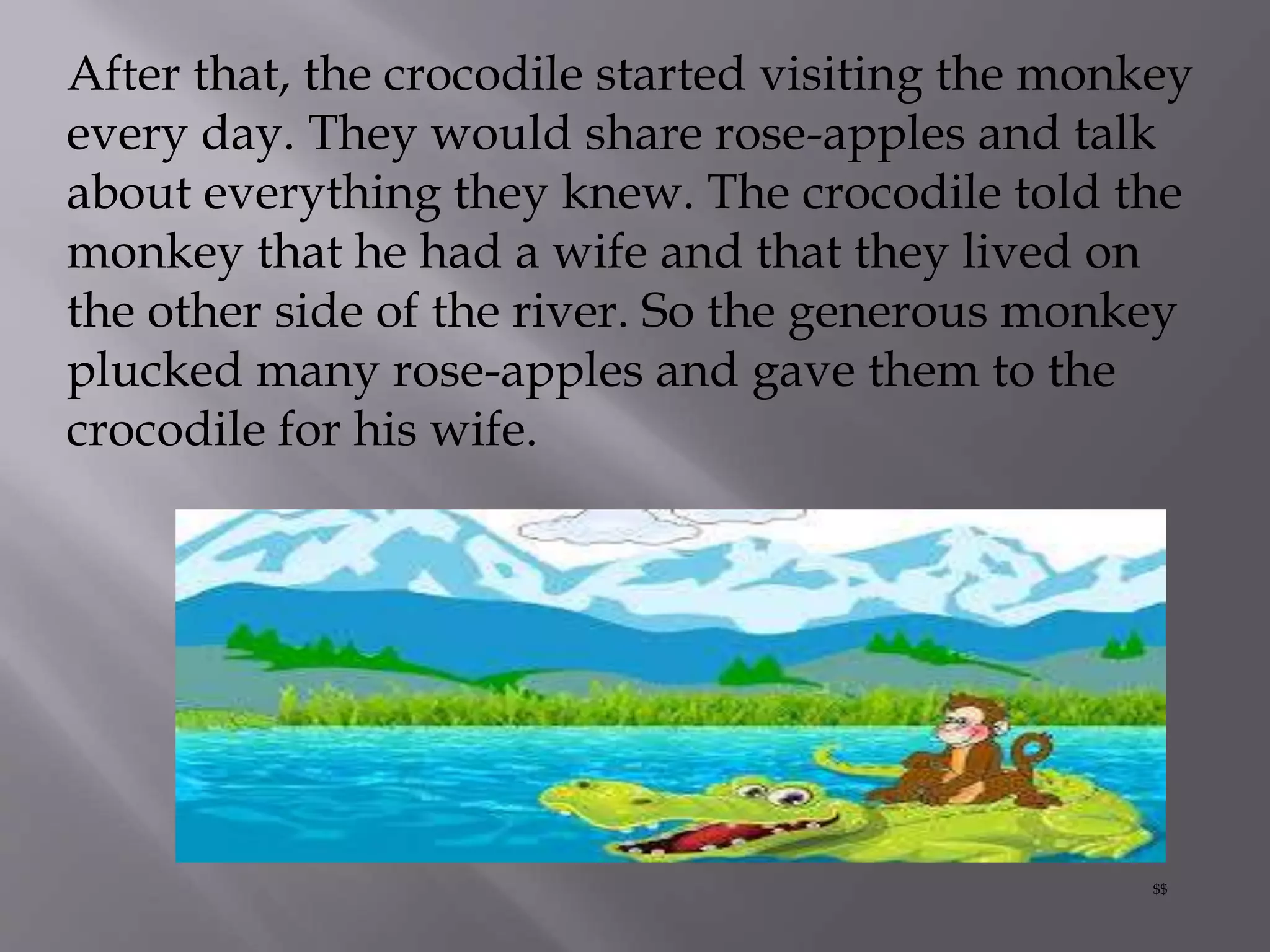 the monkey and crocodile | PPTX
