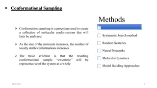 Conformational analysis – Alignment of molecules in 3D QSAR | PPTX